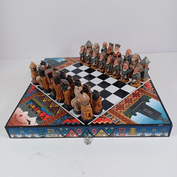 None and/or Unknown | Toys | Vintage Folding Chess Set Aztec Mayan Vs ...